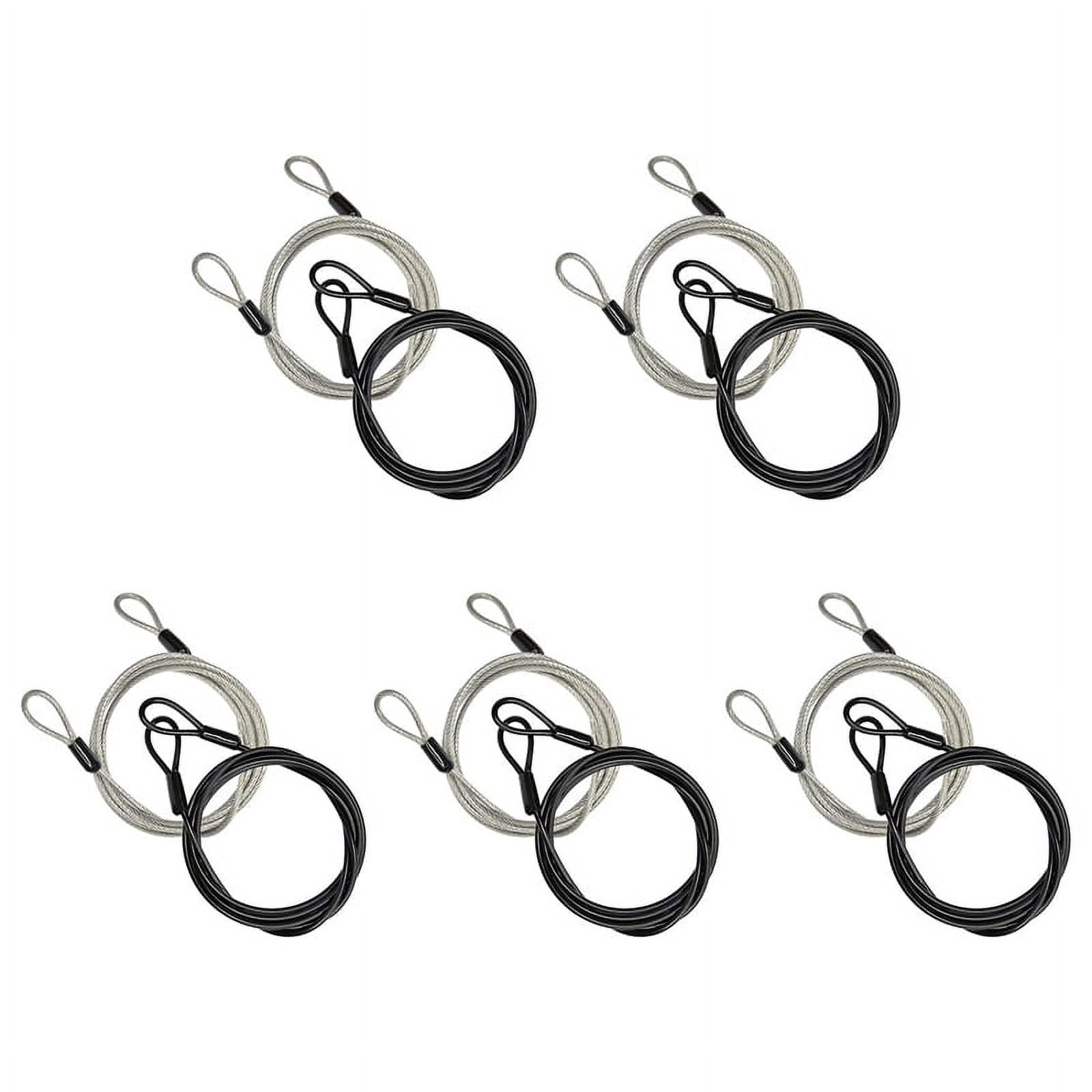 5X 100CM/3.3Ft Long Travel Security Cable Lock,Braided Steel Coated ...