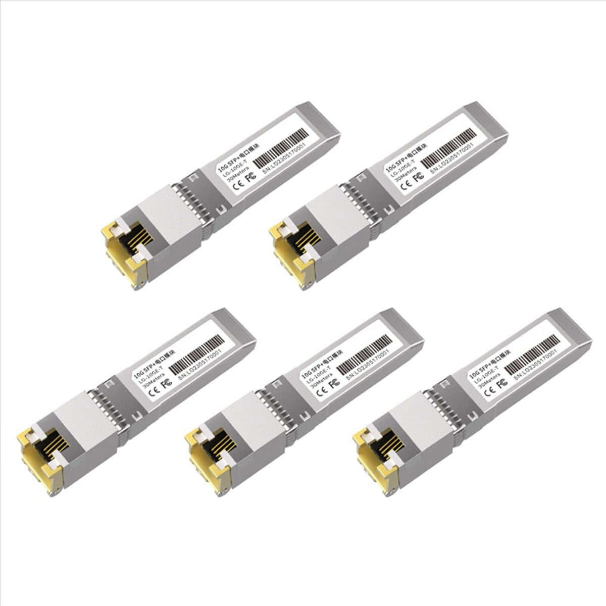 5X 10G SFP+ Module 10GbE Copper SFP Modules Optical Port Turn to RJ45 ...
