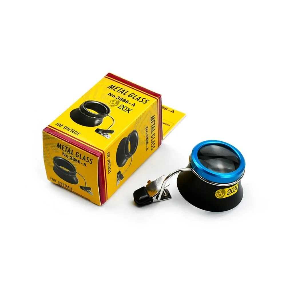 5X 10X 20X Eyeglass Magnifier Clip-On Eye Loupe Magnifying Lens ...