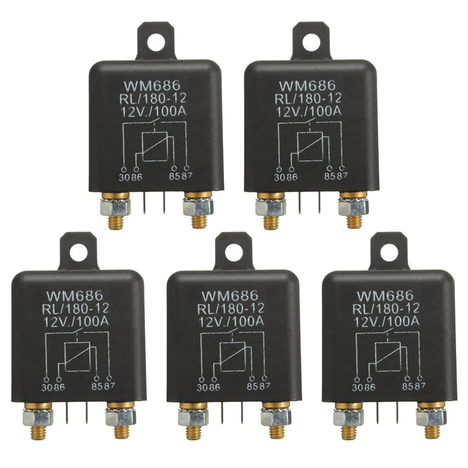 5X 12V 100Amp 4-Pin Heavy Duty ON/ Switch Split Charge Relay for Auto ...