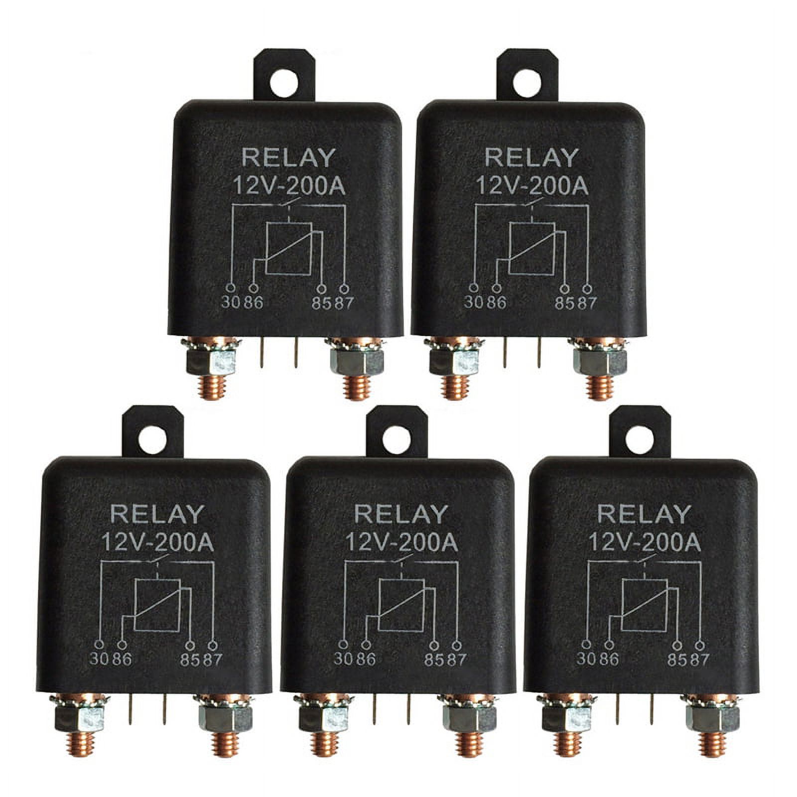 5X 12V 200A Normally Open 4 Pin Relay - Heavy Duty Automotive Marine ...