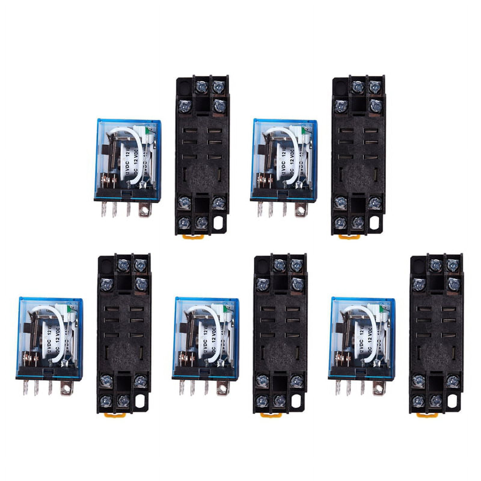5X 12V DC Coil Power Relay DPDT LY2NJ HH62P-L JQX-13F 10A with PTF08A Socket Base - Walmart.com