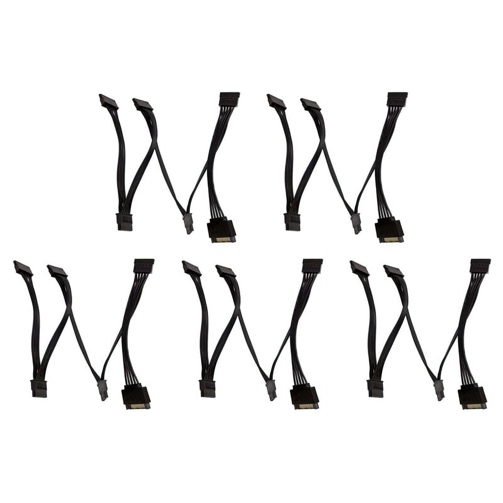 5X 15 Pin Power Extension Hard Drive Cable 1 Male to 5 Female Power ...