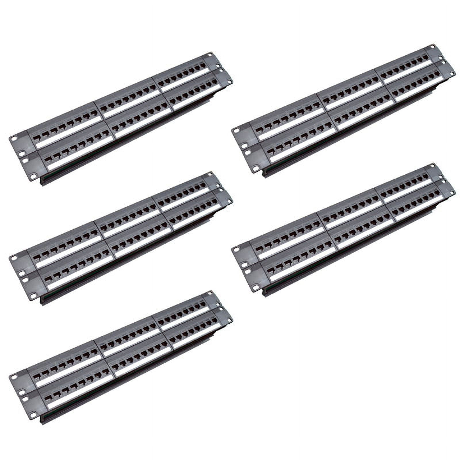 5X 19Inch 1U Cabinet Rack Pass-Through 24 Port CAT6 Panel RJ45 Cable ...