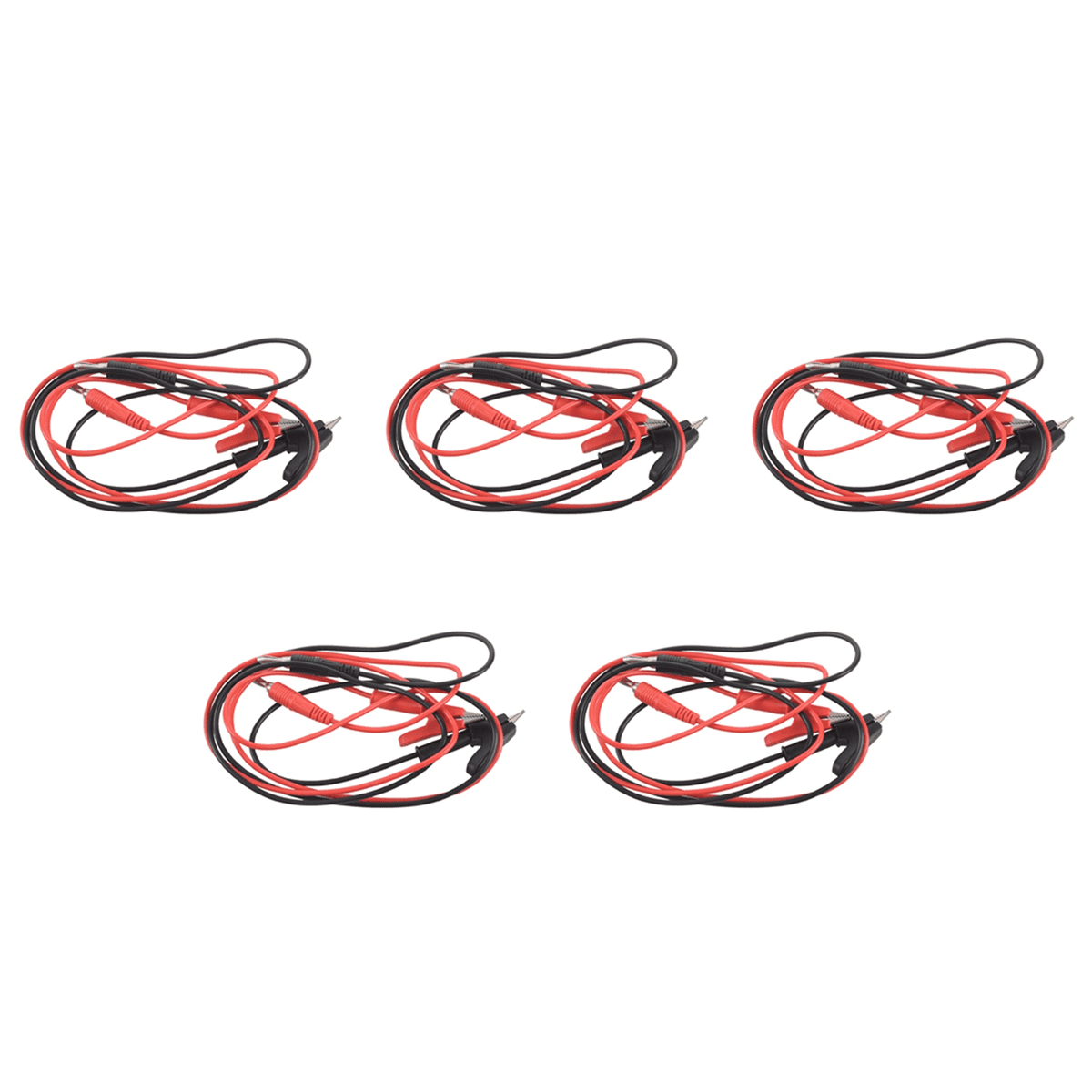 5X 1M Long Alligator Clip to Banana Plug Test Cable Pair for Multimeter ...