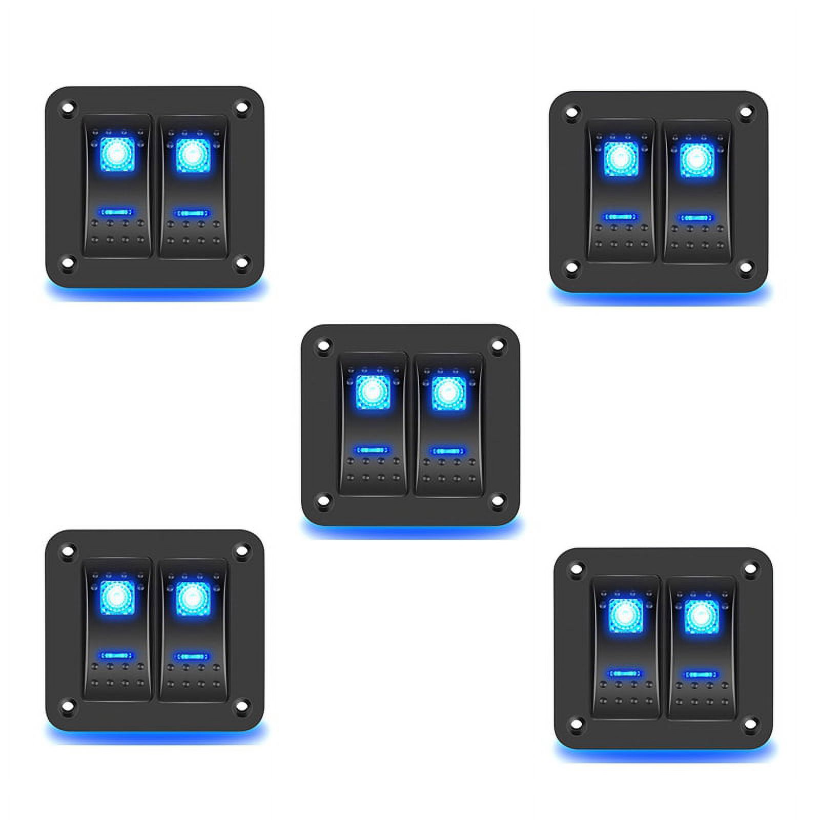 5X 2 Rocker Switch Panel 5Pin On Pre-Wired Rocker Switch Waterproof ...