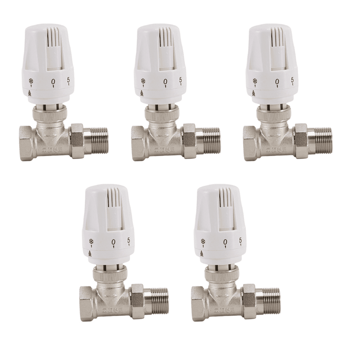 5X 3/4Inch Brass Thermostatic Radiator Valve Straight Type DN20 ...