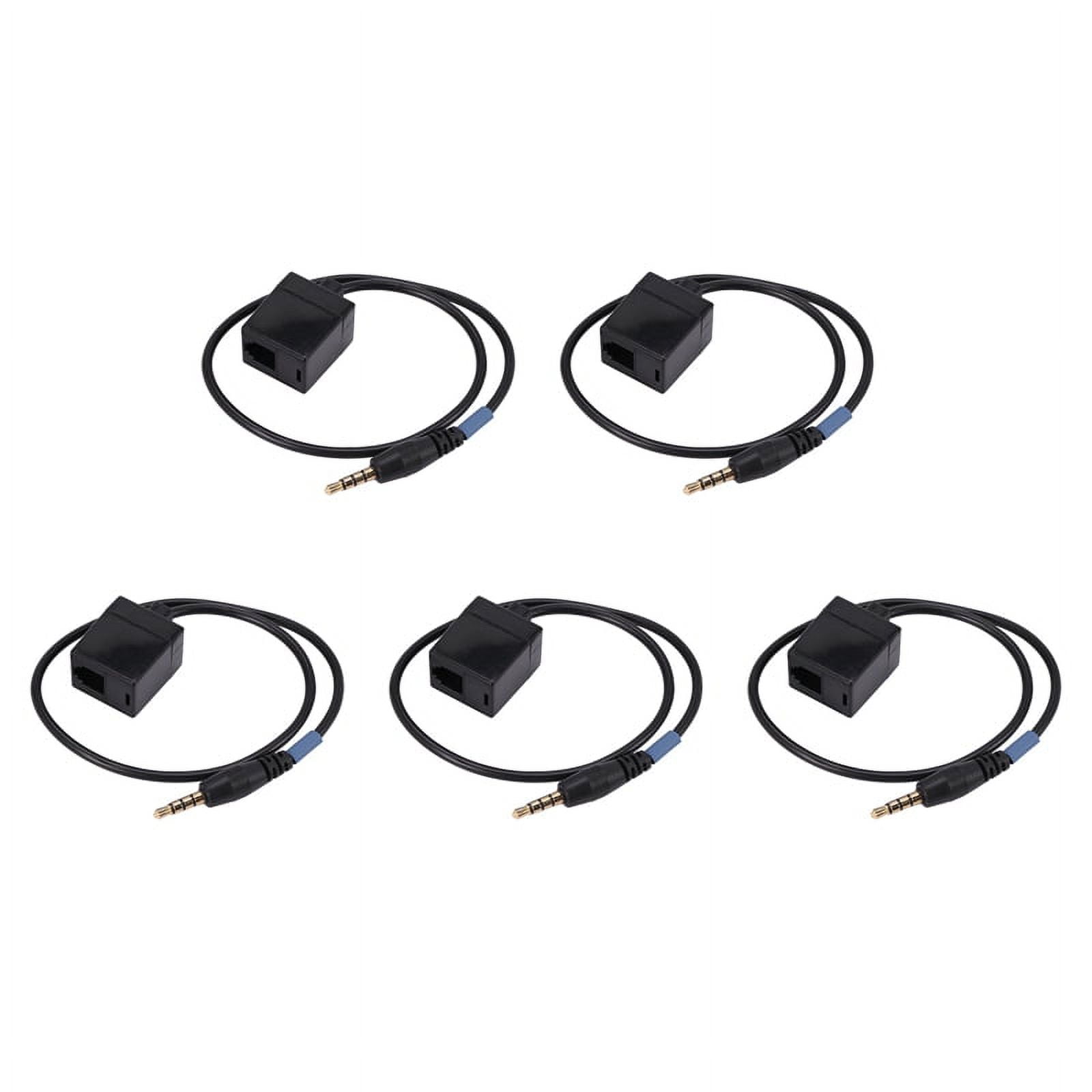 5X 3.5mm Male Jack to RJ9 4P4C Female Adapter Converter Extension Cable ...