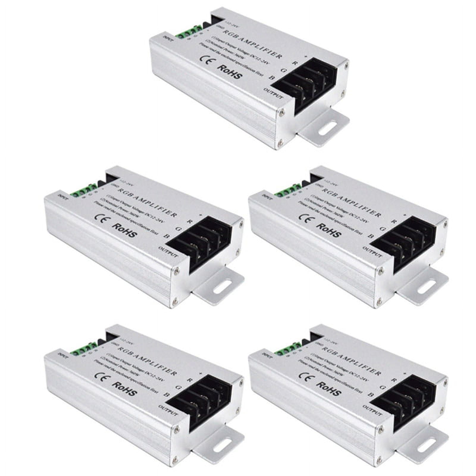 5X 360W RGB LED Amplifier Controller DC12V-24V 30A Aluminum Shell for ...
