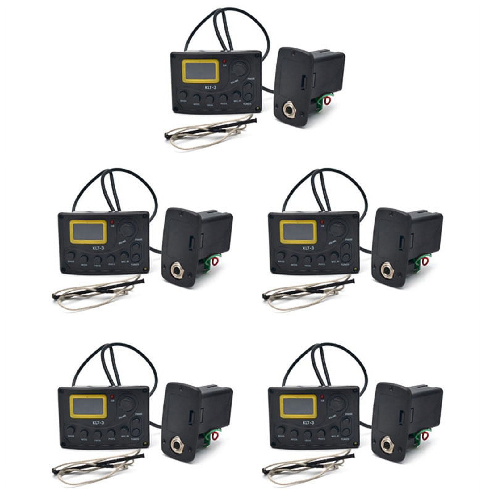 5X 4 Band EQ Equalizer -3 Acoustic Guitar EQ Preamp with Digital Tuner ...