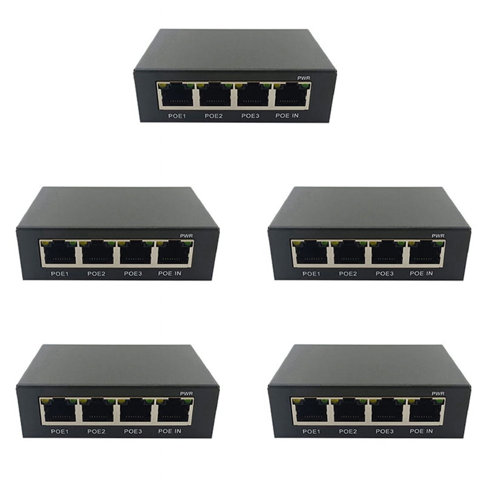 5X 4 Port Gigabit POE Extender 100/1000M Network Switch Extender ...
