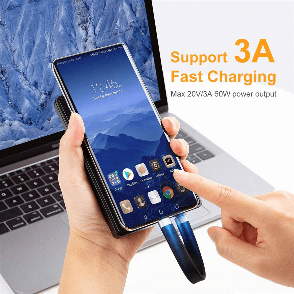 5X 4K USB-C 3.1 Gen 2 Cable 10G Emark Chip Short Type C USB-C to USB-C ...