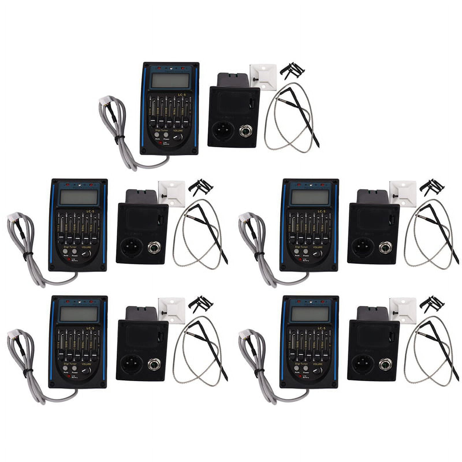 5X 5 Band EQ Equalizer Pickup, Acoustic Guitar Preamplifier Tuner with ...