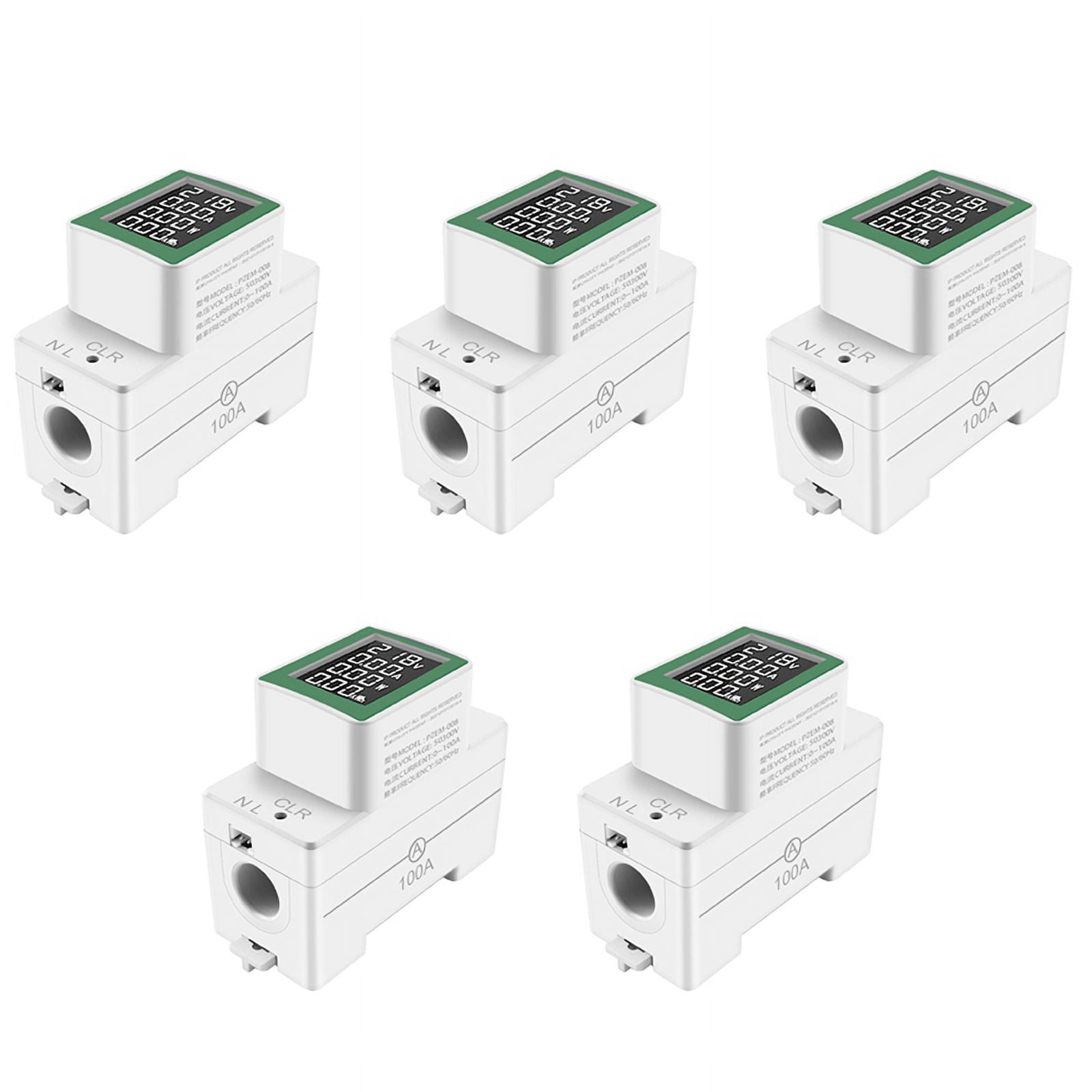 5X AC Digital Display Multi-Function Rail Meter Voltage and Ammeter ...