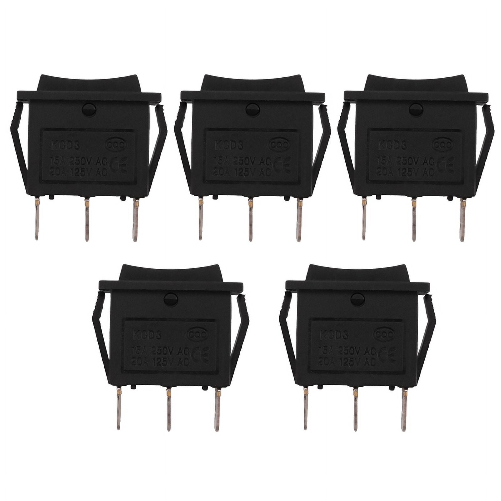 5X AC15A/250V 20A/125V 3 Pin SPDT ON-OFF-ON 3 Position Snap Rocker Switch - Walmart.com
