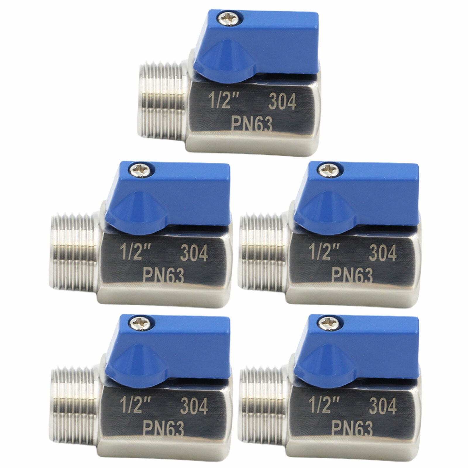 5X Ball Valve 1/2 inch Mini Ball Valve Hexagon Ball Valve 304 Stainless ...