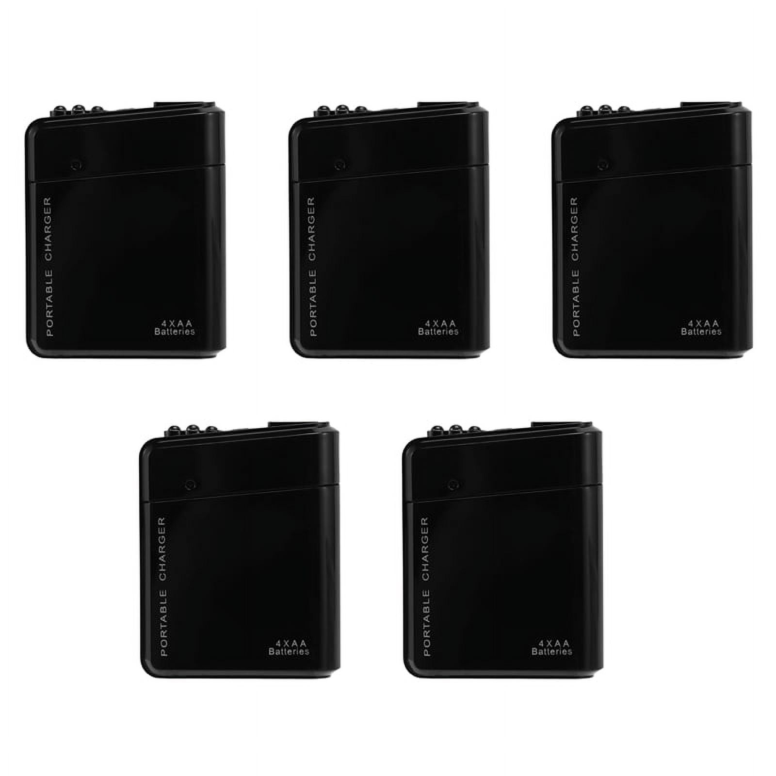 5X Black 4X AA Battery Portable Emergency Power Charger USB for Cell ...