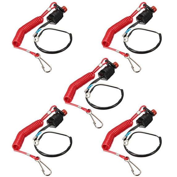 5X Boat Motor Emergency Stop Switch for / Outboard Stop Switch Cut Off ...