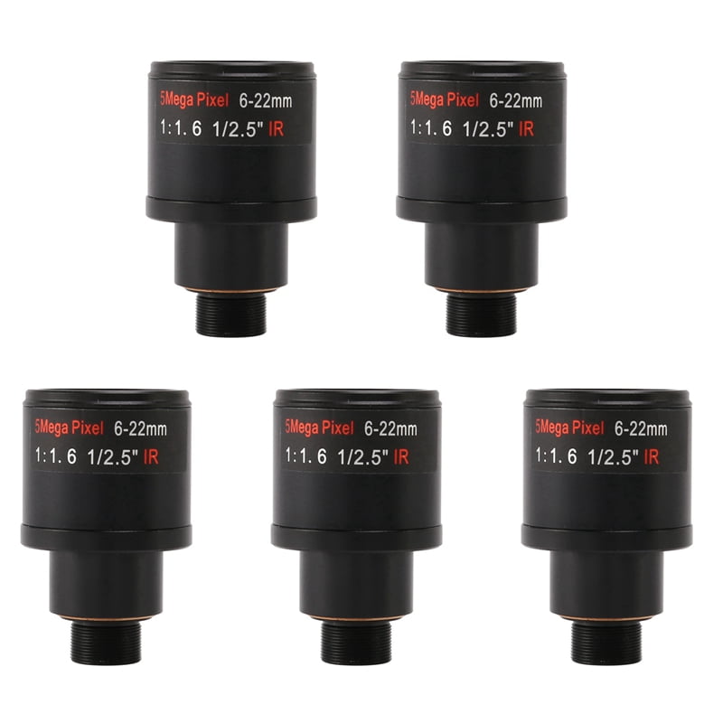 5X CCTV Lens 1/2.5 Inch 6-22mm 5MP Mount Varifocal Lens F1.6 for 4MP ...