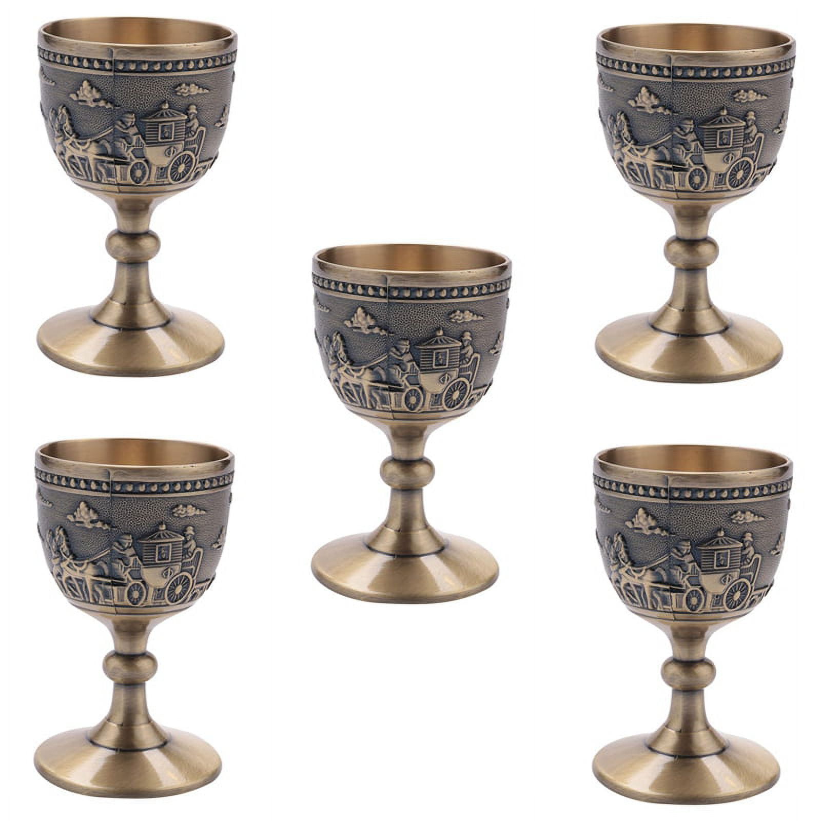 5X Classical Metal Wine Cup Handmade Small Goblet Household Copper Wine ...