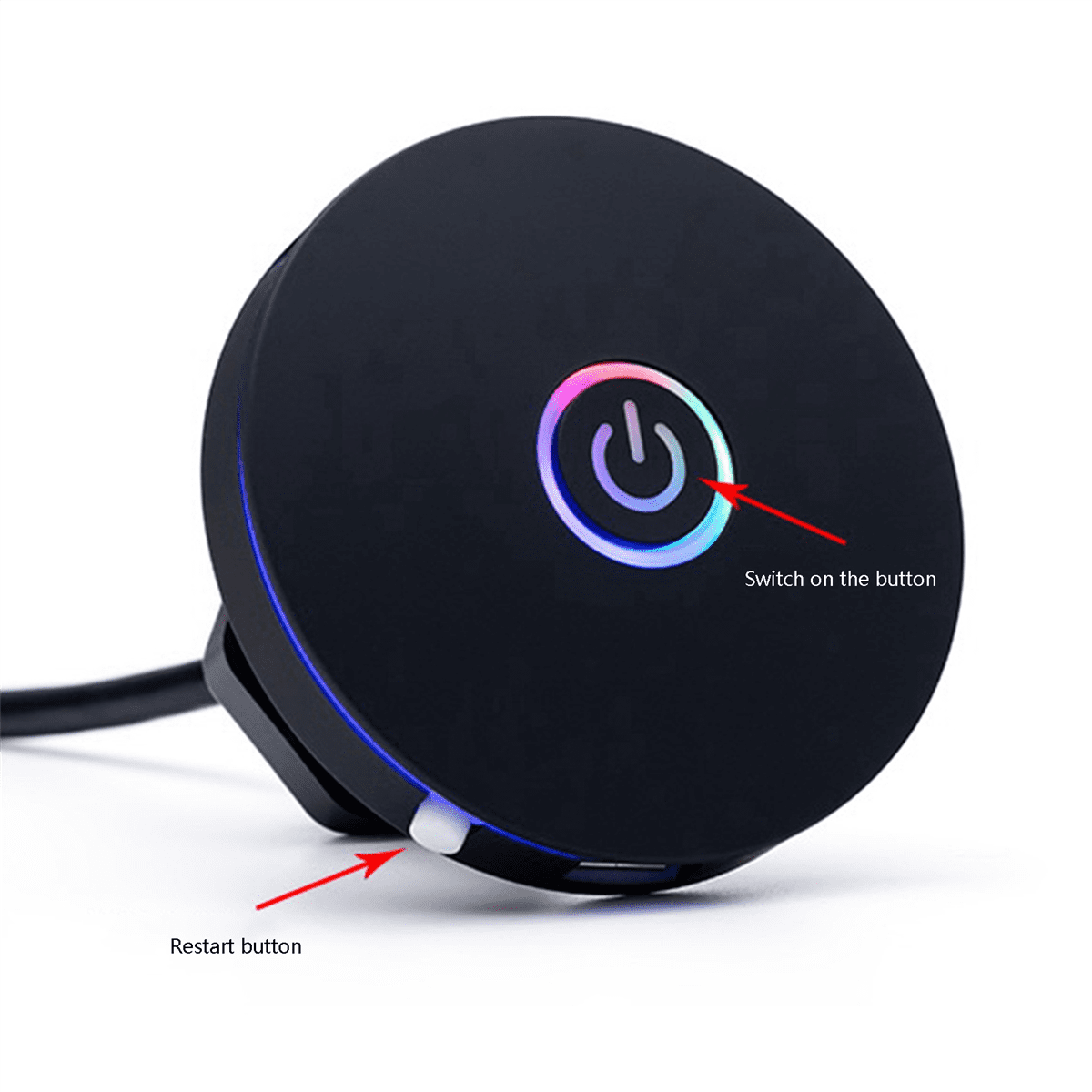 5X Computer Switch RGB Lighting Effect External Host Power Switch ...