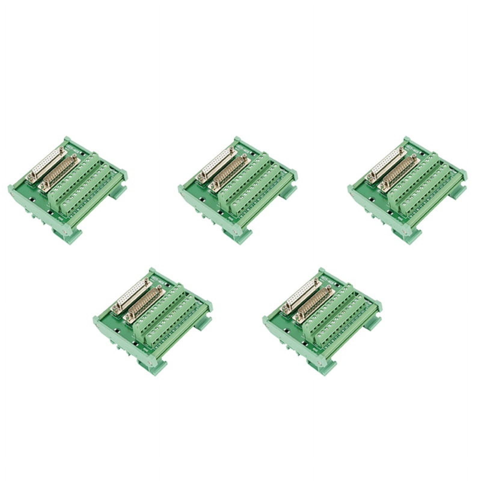 5X DB25 DIN Rail Mount Interface Module Male/Female Connector Breakout ...