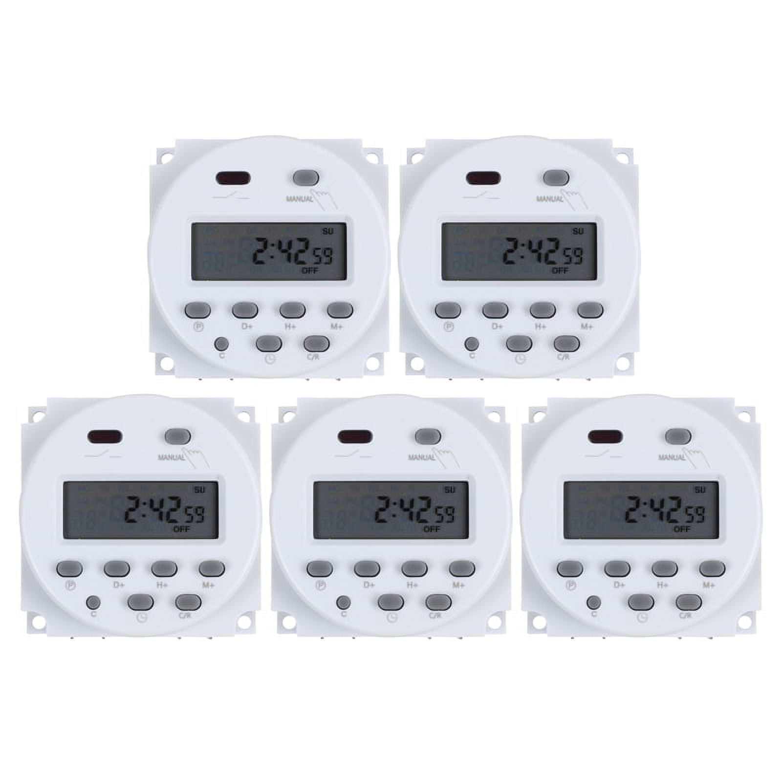 5X DC 12V Digital LCD Power Programmable Timer Time Switch Relay 16A ...