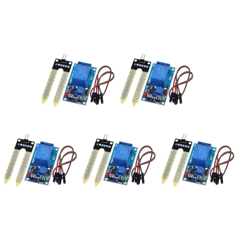 5X DC 12V Soil Moisture Sensor Relay Control Module Automatic Watering ...