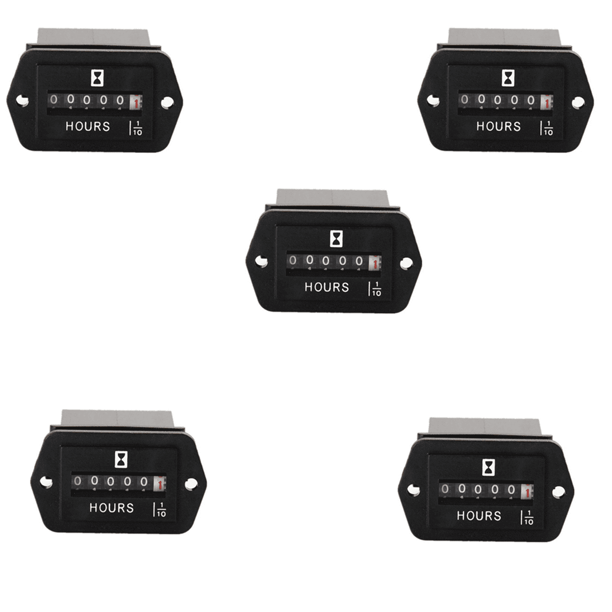 5X DC10V-80V Mechanical Hour Meter - Hourmeter for Engine Generator ...