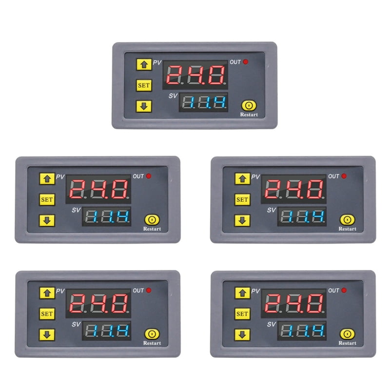 5X Digital Time Delay Relay LED Display Cycle Timer Control Switch Adjustable Timing Relay Time ...