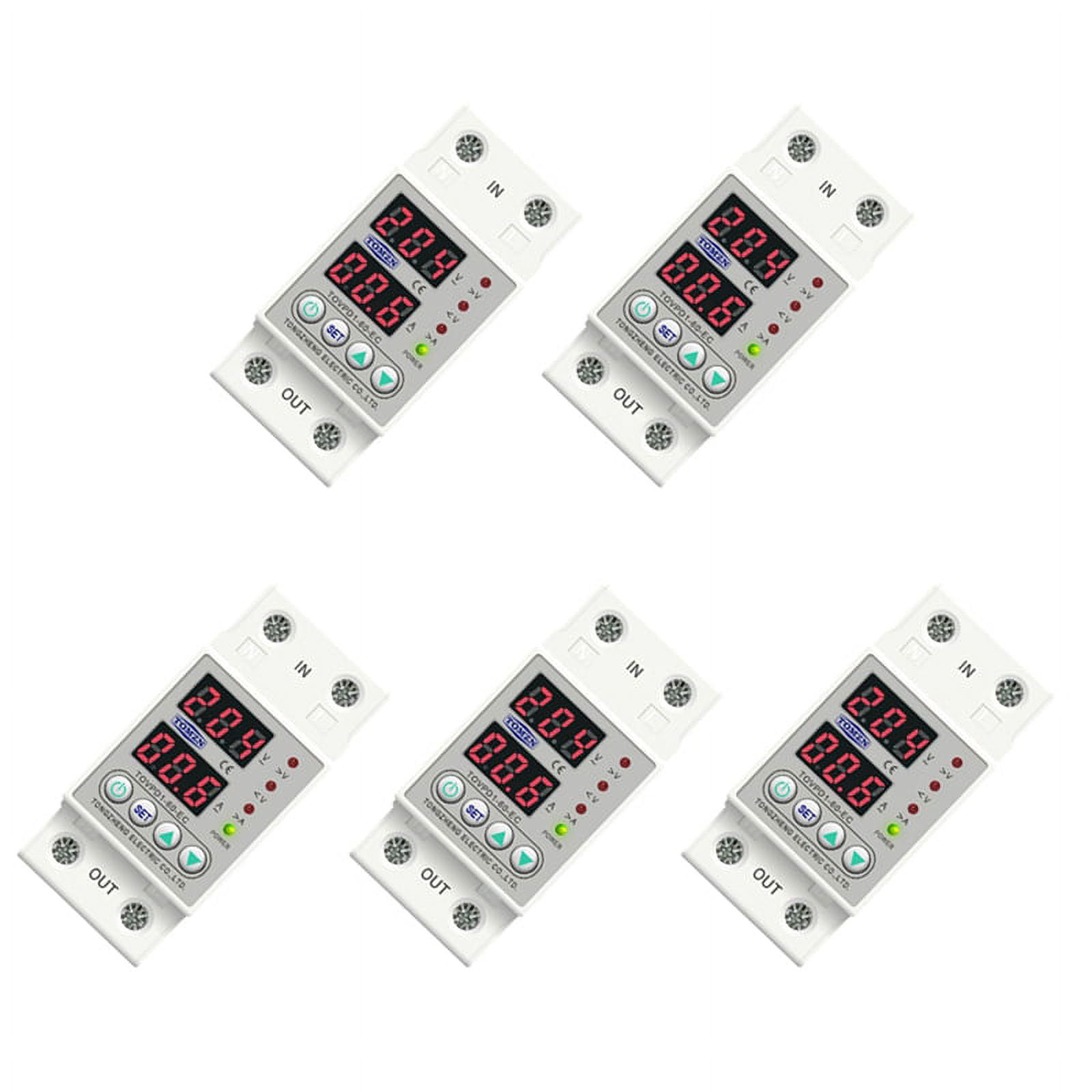 5X Din Rail Display Adjustable Over Voltage Current and Under Voltage ...