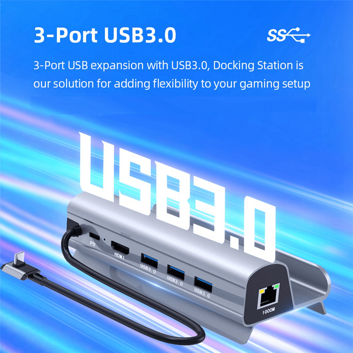5X Dock Station TV Base Stand Hub Holder Docking USB C to RJ45 Ethernet ...