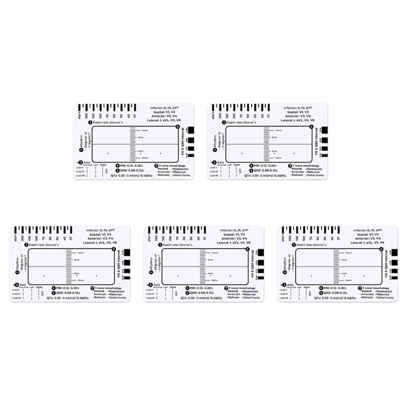 5X ECG 7 Step Ruler, ECG 7 Step Ruler for ECG/EKG Interpretation, Rapid ...