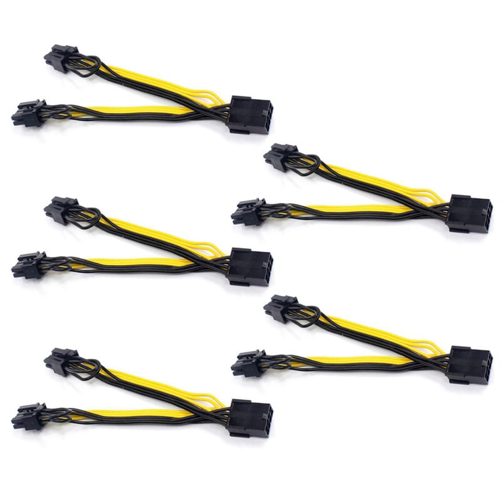 5X EPS CPU 8Pin to 2-Port PCIe Dual PCI-E 6+2Pin Y Splitter Miner GPU ...