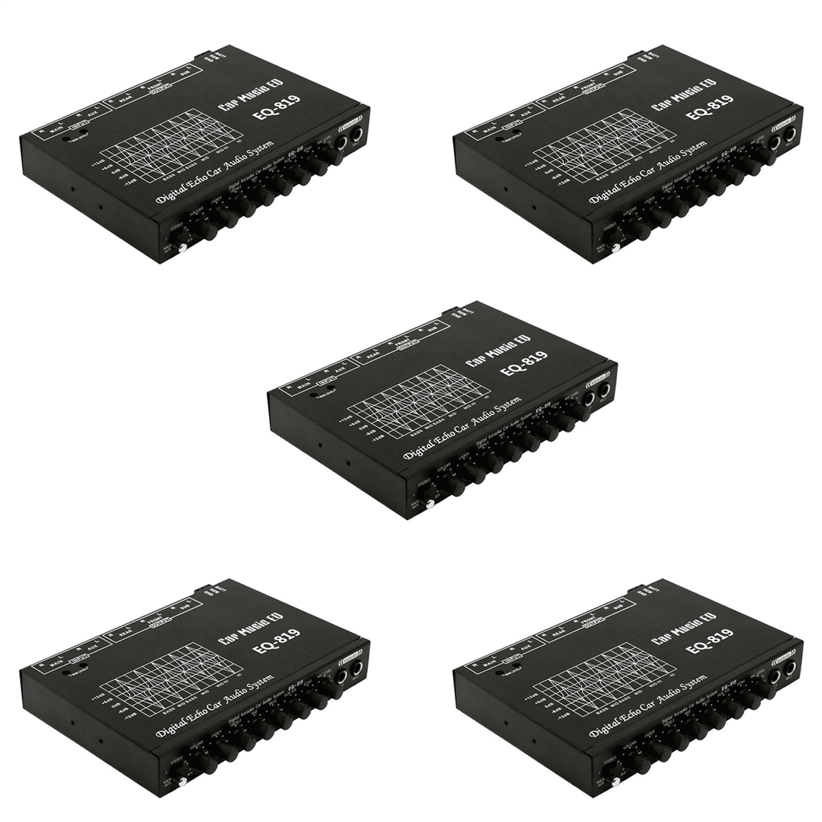 5X EQ-819 Car Equalizer Multifunctional Car Audio EQ Tuning Crossover ...