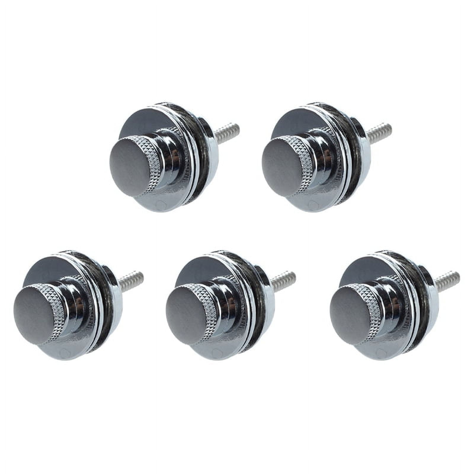 5X Flat Chrome Strap Lock for Electric Guitar - Walmart.com