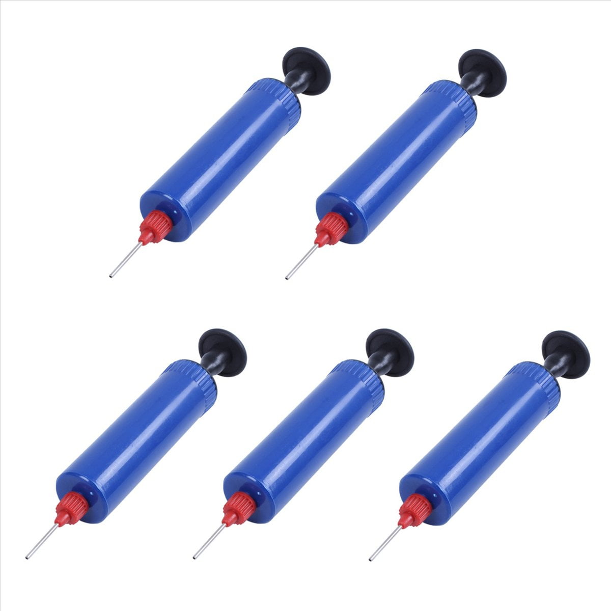 5X Football Soccer Inflatable Ball Hand Air Pump with Needle Blue,5 X ...