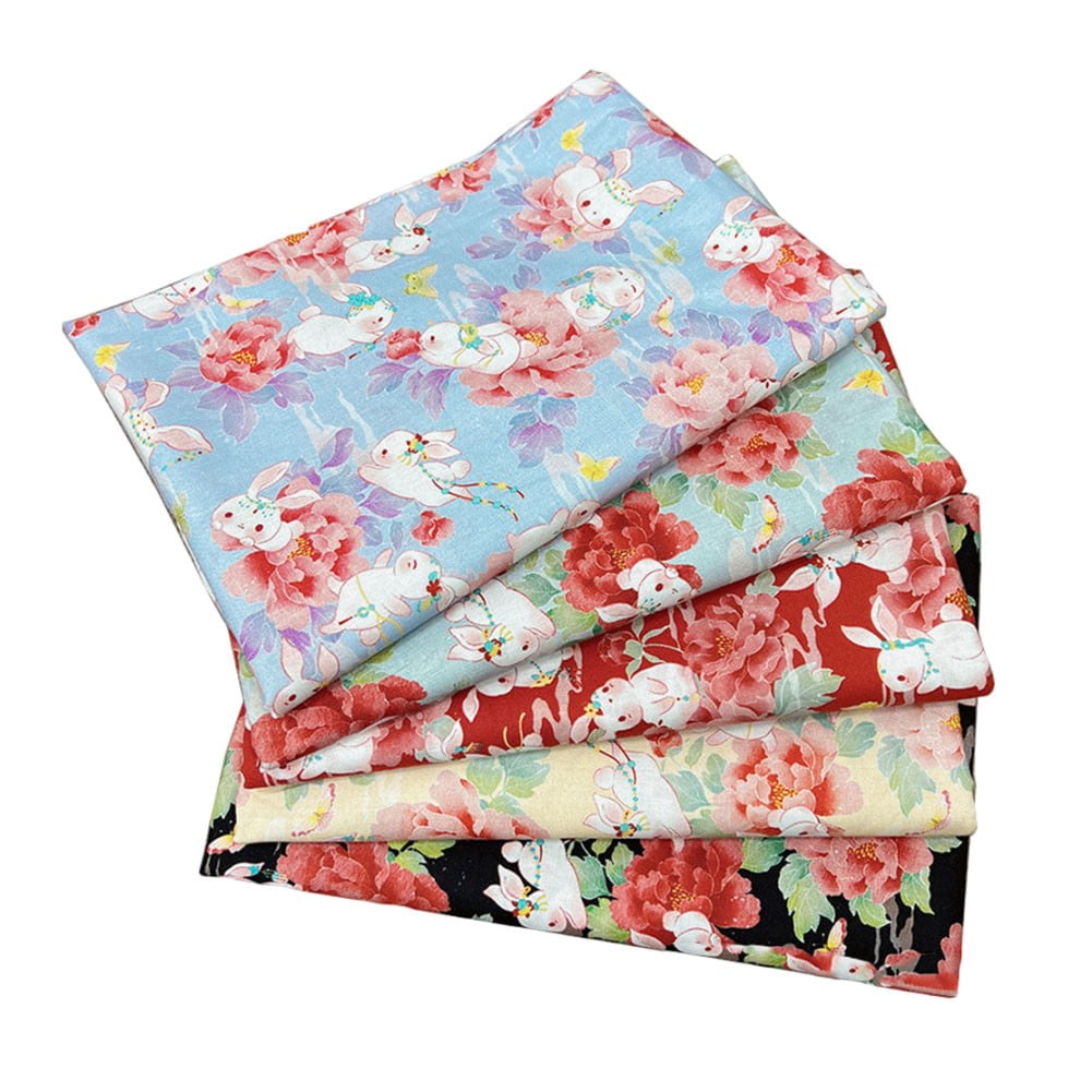 5X Handmade Splicing Of Cartoon Rabbit Fabrics Using Cotton Twill ...