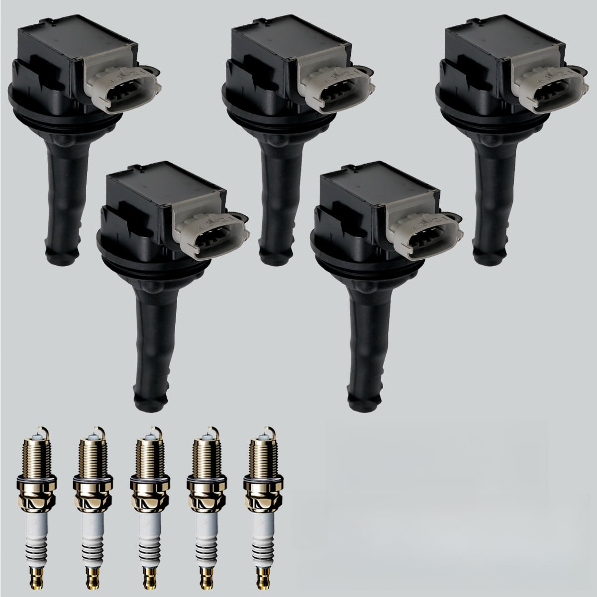 5X Ignition Coil & 5X Iridium Spark Plug For Volvo C30 C70 S40 S60 V50 ...