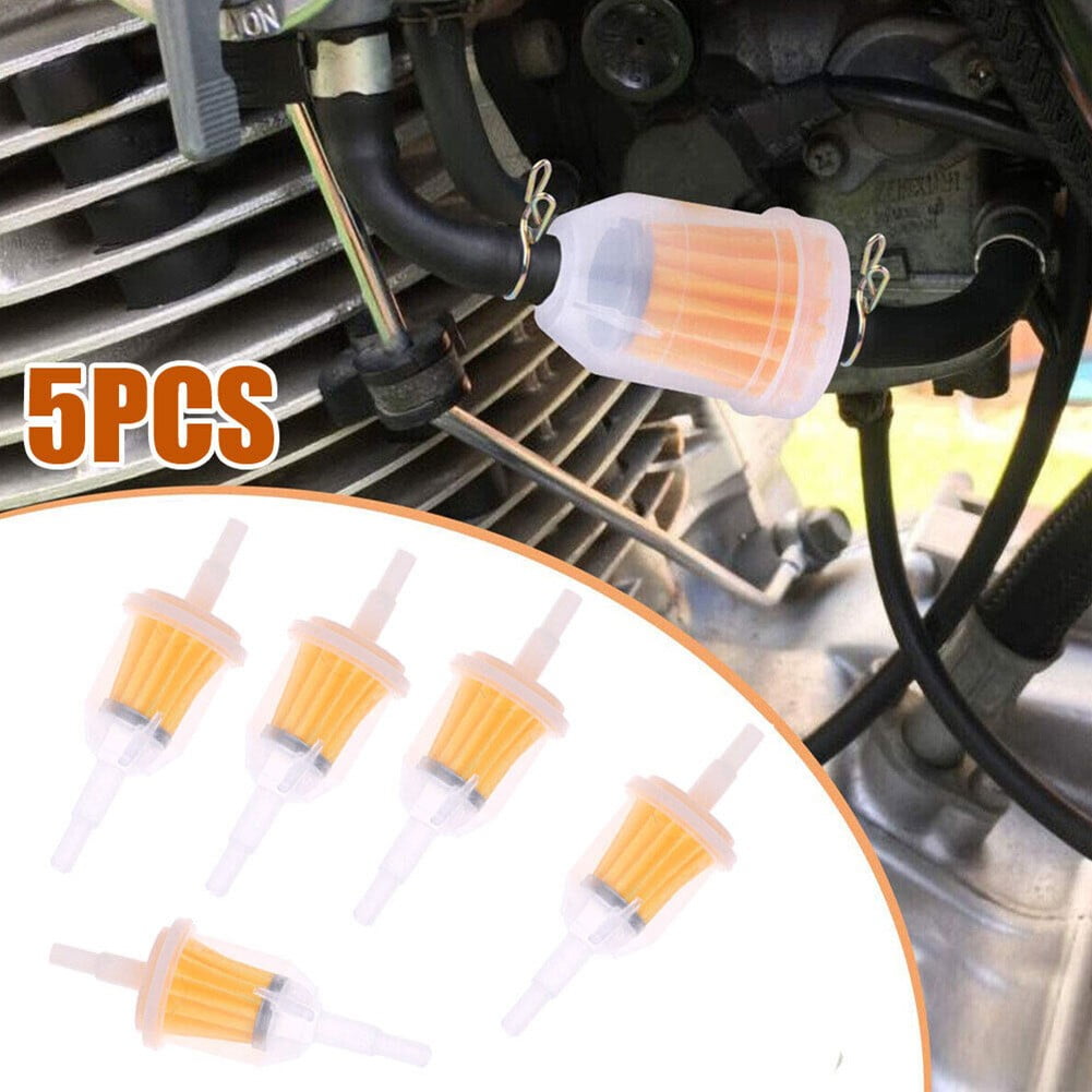 5x Inline fuel Filter 6mm-8mm 1/4" For Small Engine Motorcycle Car ...