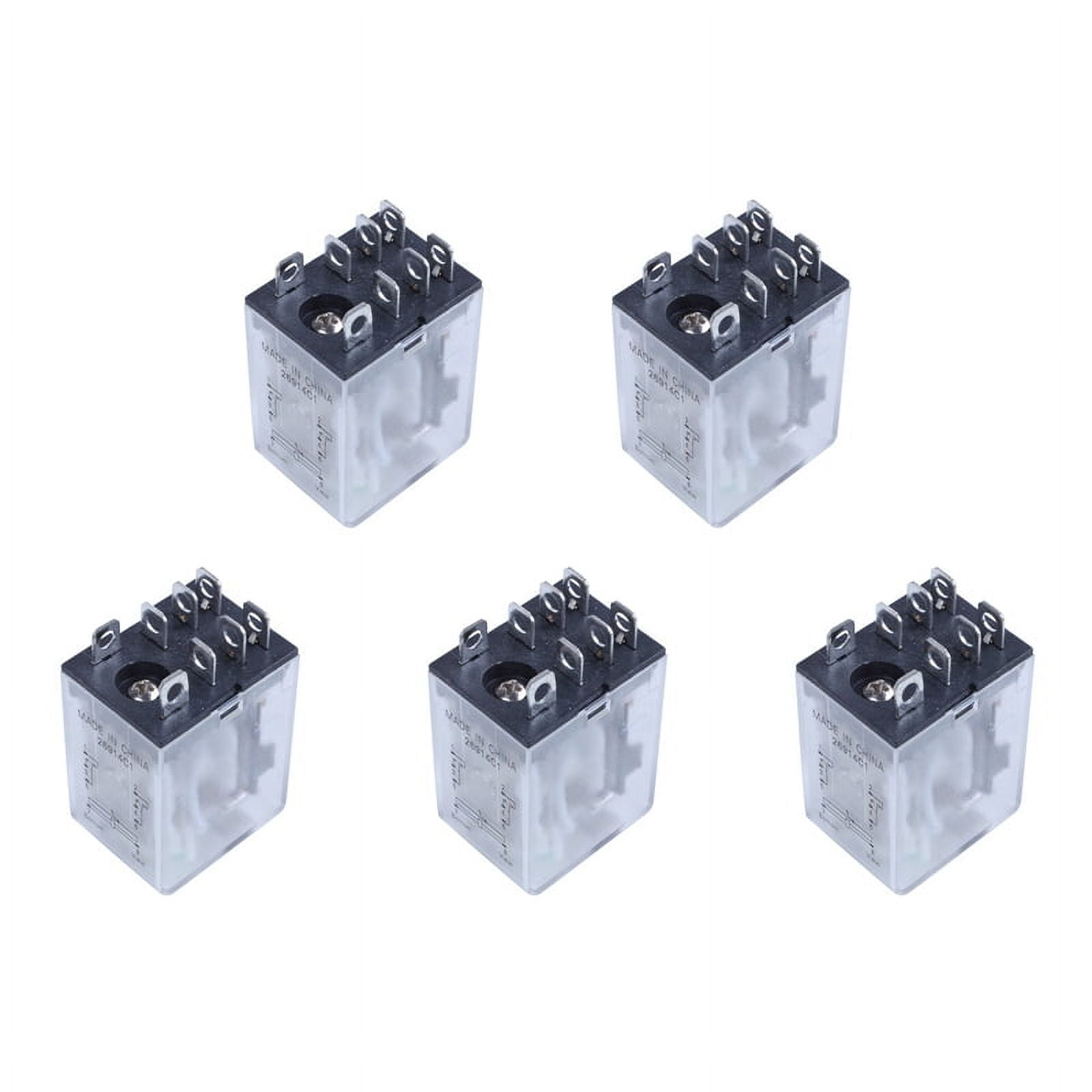 5X JQX-13F LY2 DC 12V Coil 8-Pin DPDT Green LED Electromagnetic Relay ...