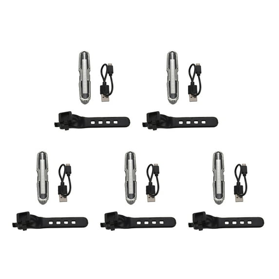 5X LED Bike Tail Light Red & Blue USB Rechargeable Waterproof Super Bright Multipurpose ...