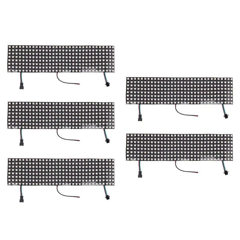 5X LED Matrix Panel, WS2812B RGB 832 Pixels Digital Flexible Dot Matrix ...