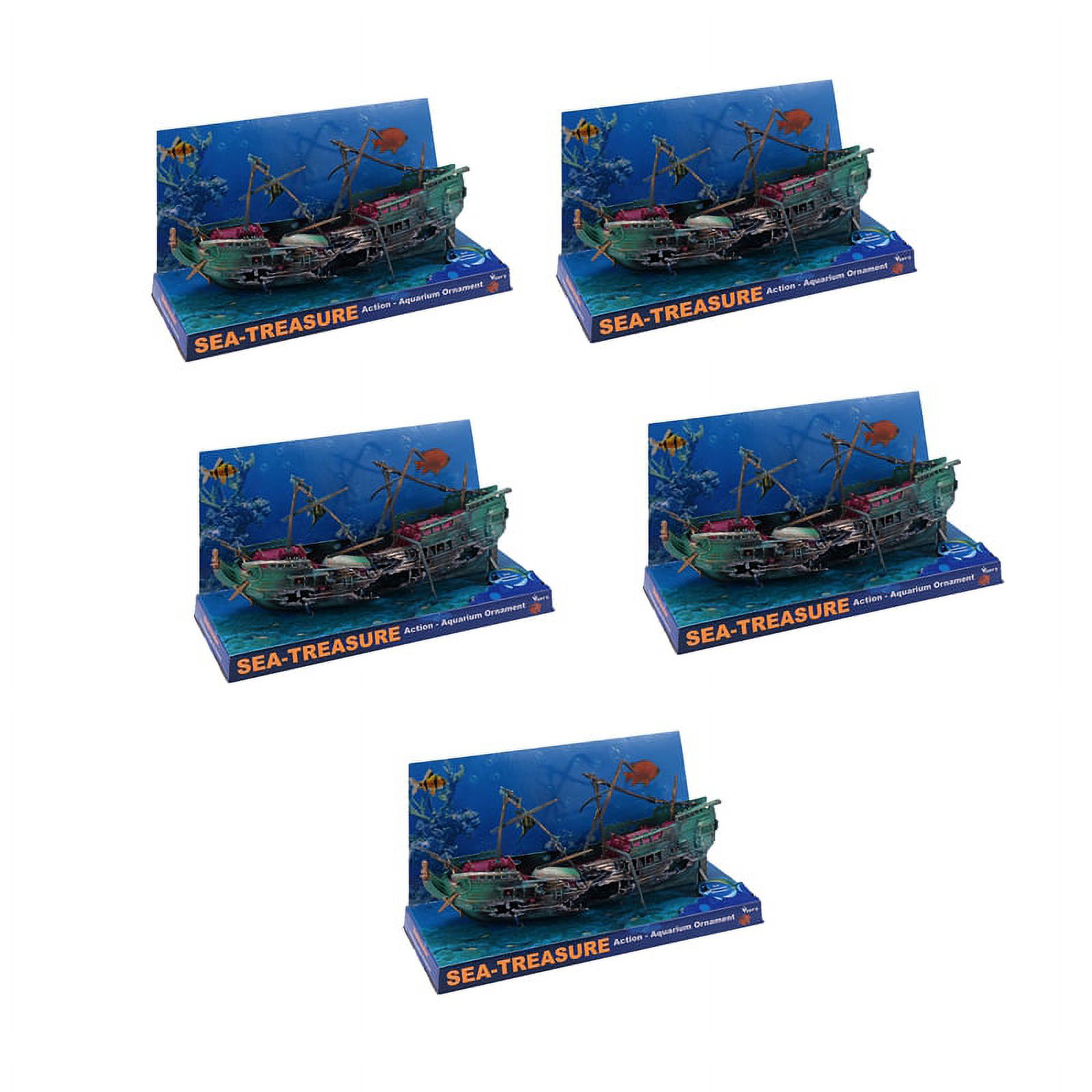 5X Large Aquarium Decoration Boat Plactic Aquarium Ship Air Split ...