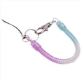 5X Lobster Hook Blue Spring Stretchy Coil Keyring Keychain Strap Rope ...
