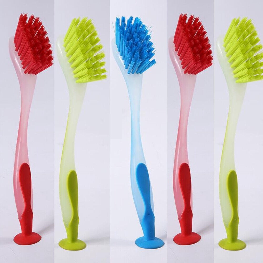 5X Long Dish Brush with Handle Assorted Color Dishwashing Brush with ...