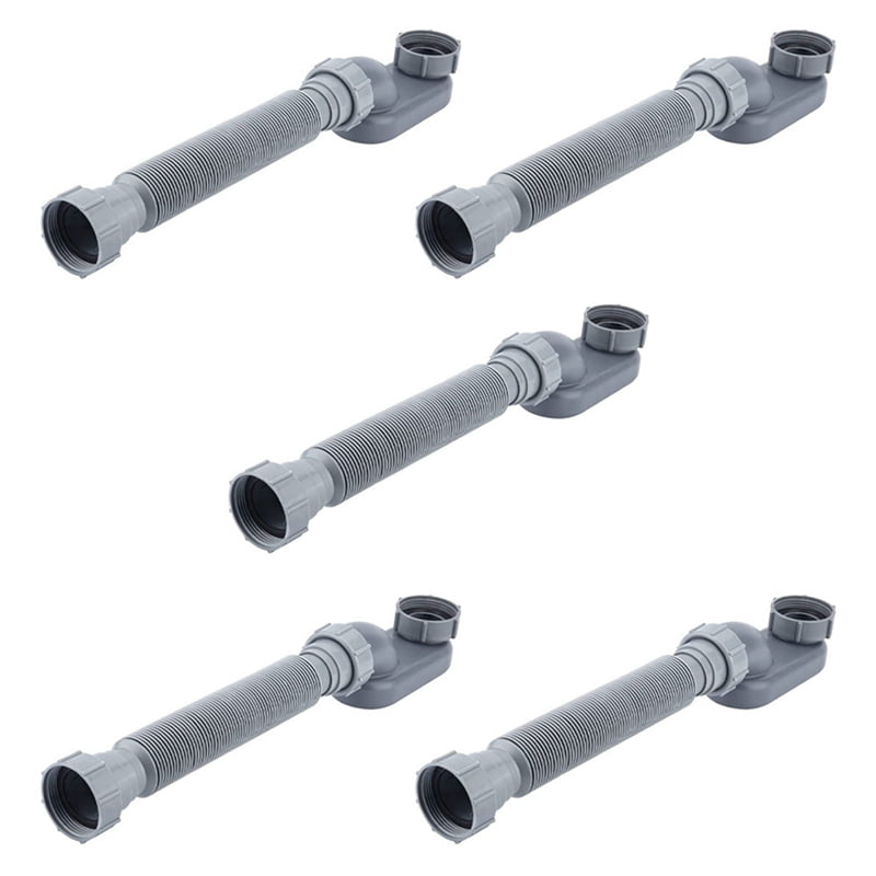 5X Low Profile 1 1/2 P Trap Flexible Bathtub Shower Drain Pipe Flat P ...