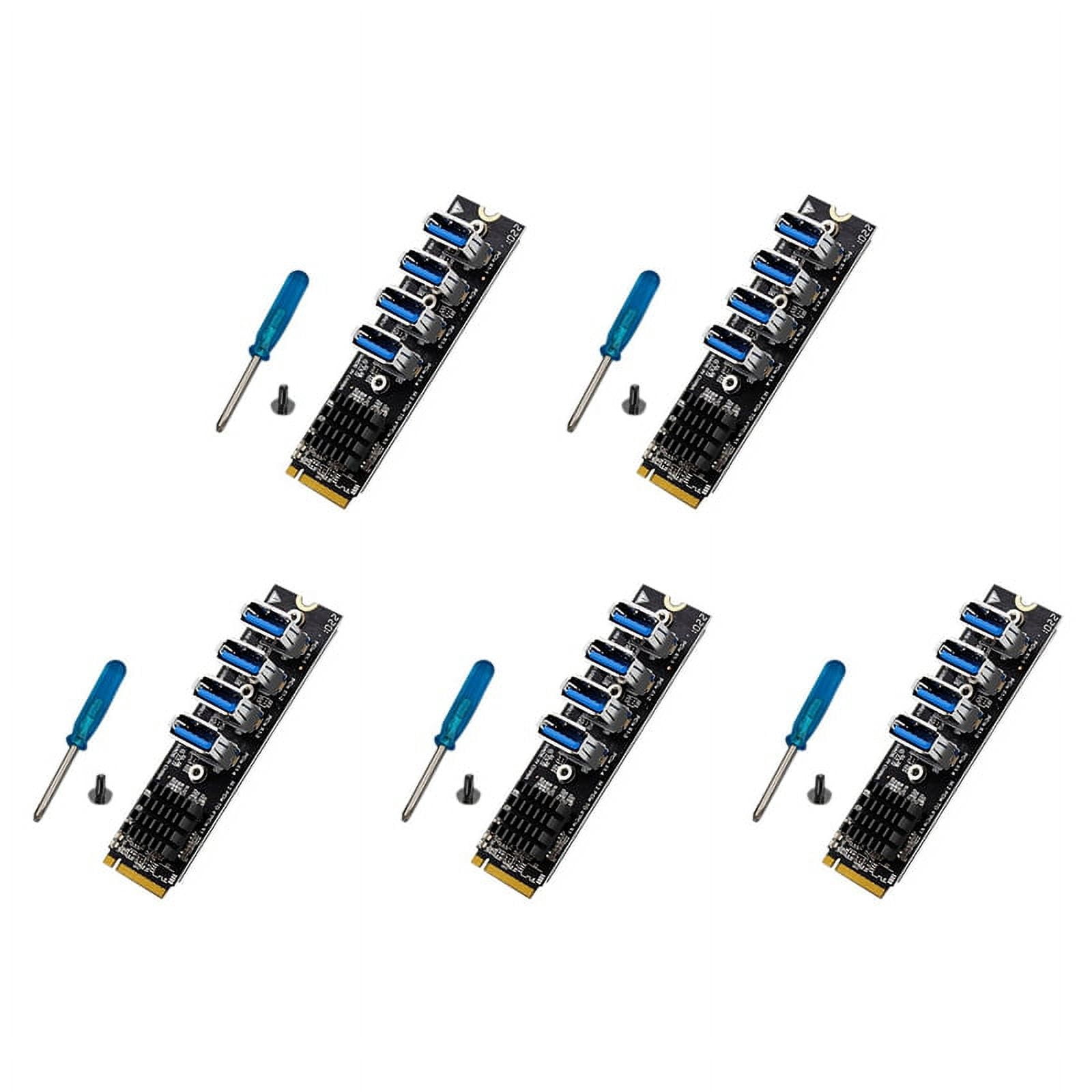 5X M.2 M-Key Pcie Expansion Cards M.2 to Pci-E X1 4 Port USB3.0 ...