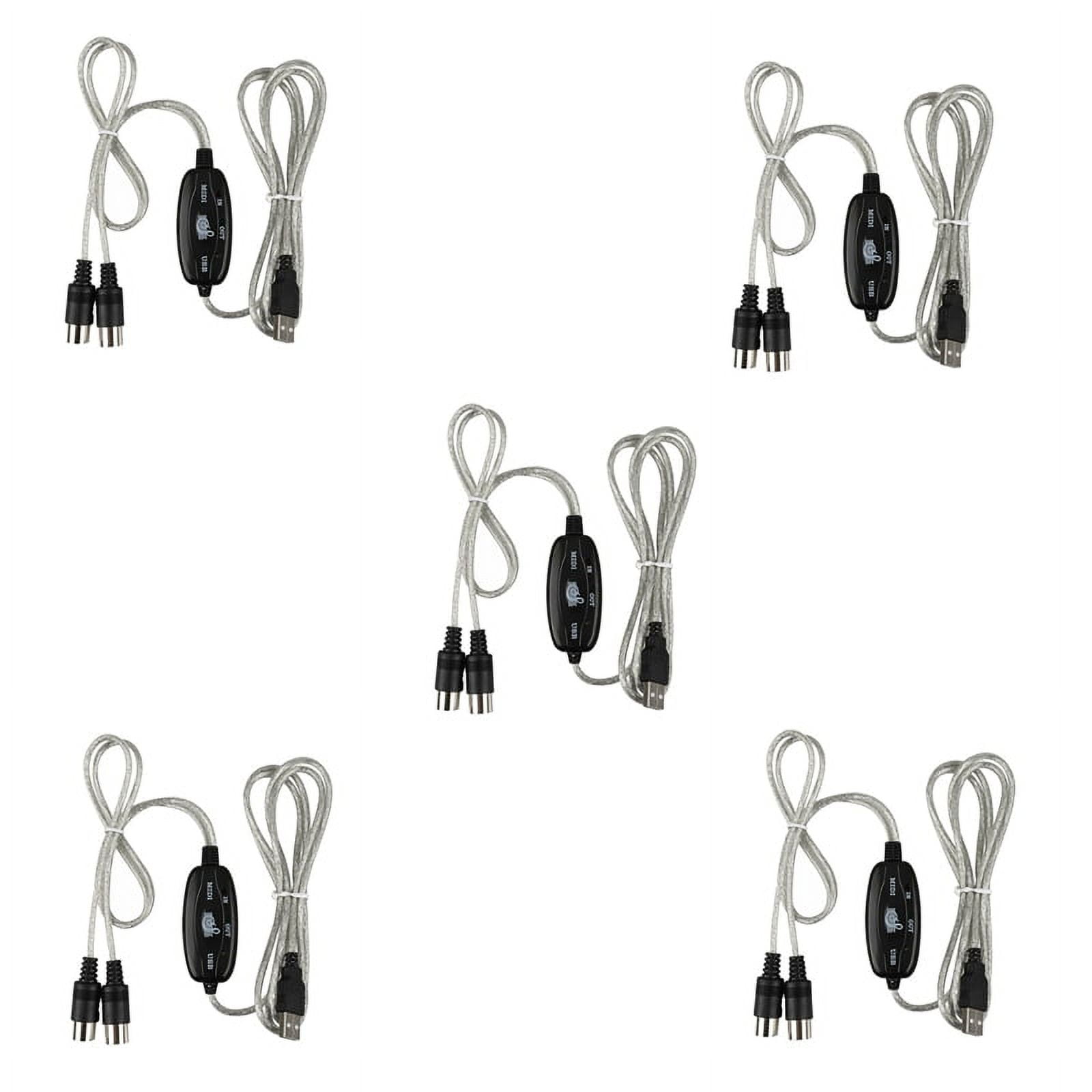5X MIDI to USB Cable Converter Connector PC to Synthesizer Music ...