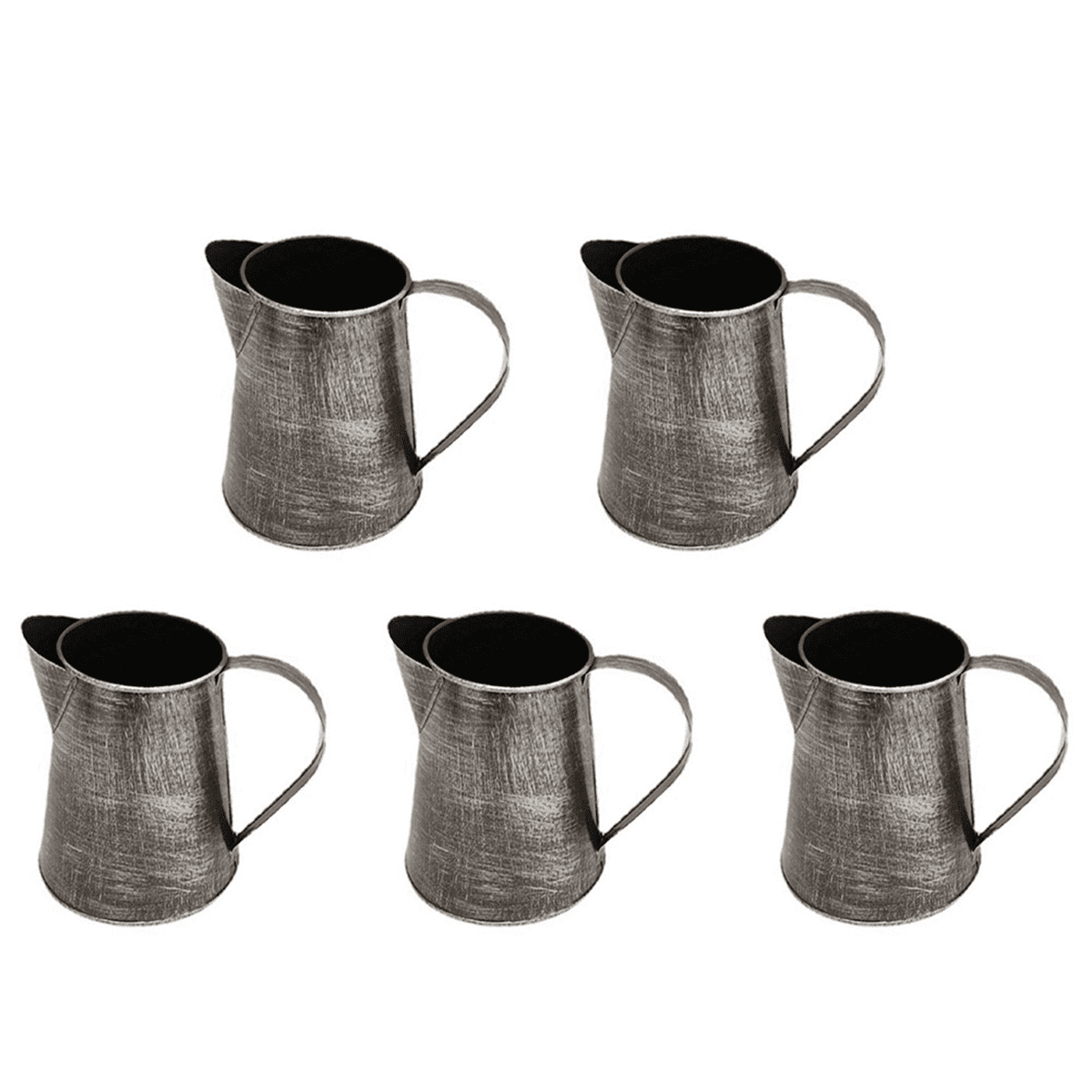 5X Metal Vase Decorative Shabby Pitcher Flower Holder with Handle for ...